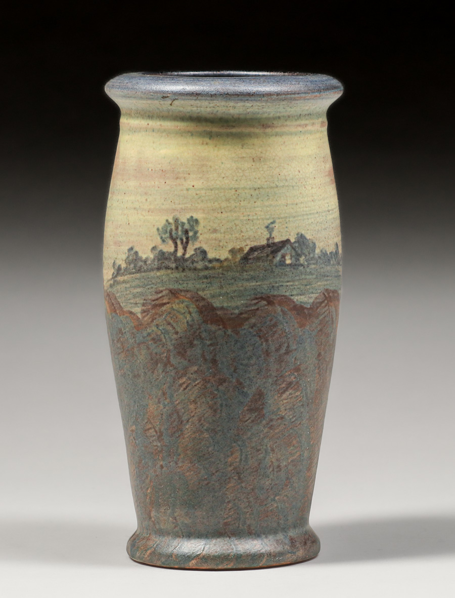 Peters & Reed - Zanesville, Ohio Landsun Scenic Vase c1920s ... Peters & Reed - Zanesville, Ohio Landsun Scenic Vase c1920s ...